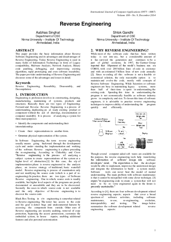 (PDF) Reverse Engineering