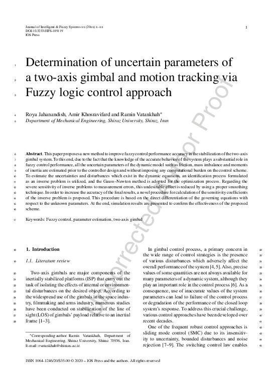 (PDF) Fuzzy Control Optimization for Gimbal Systems