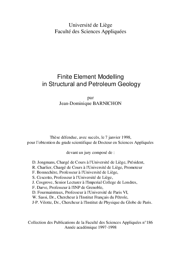 (PDF) Finite Element Modelling in Structural and Petroleum Geology