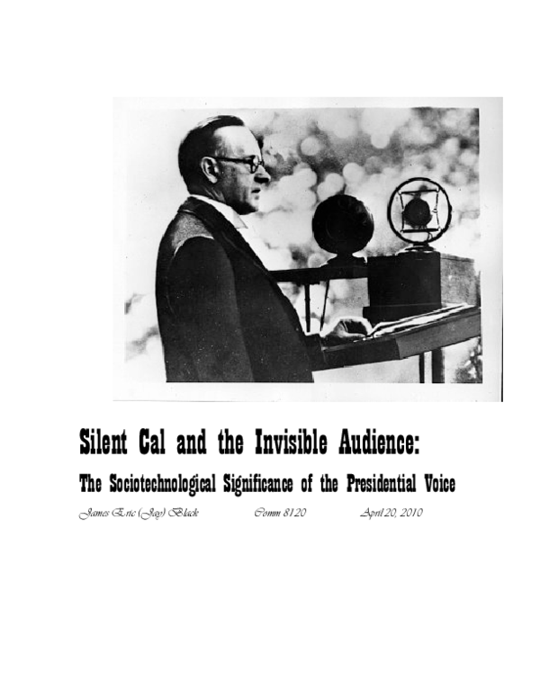(DOC) Silent Cal and the Invisible Audience: The Sociotechnological ...