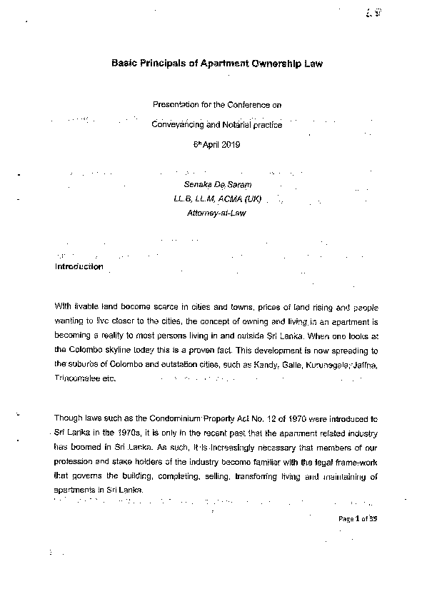 (PDF) Basic Principles of Apartment Ownership Law