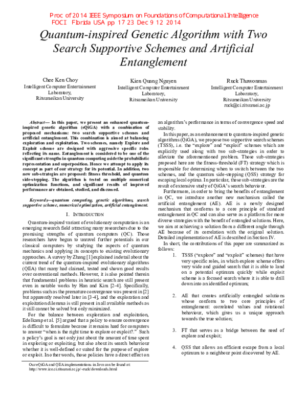 (PDF) Quantum-inspired genetic algorithm with two search supportive schemes and artificial ...