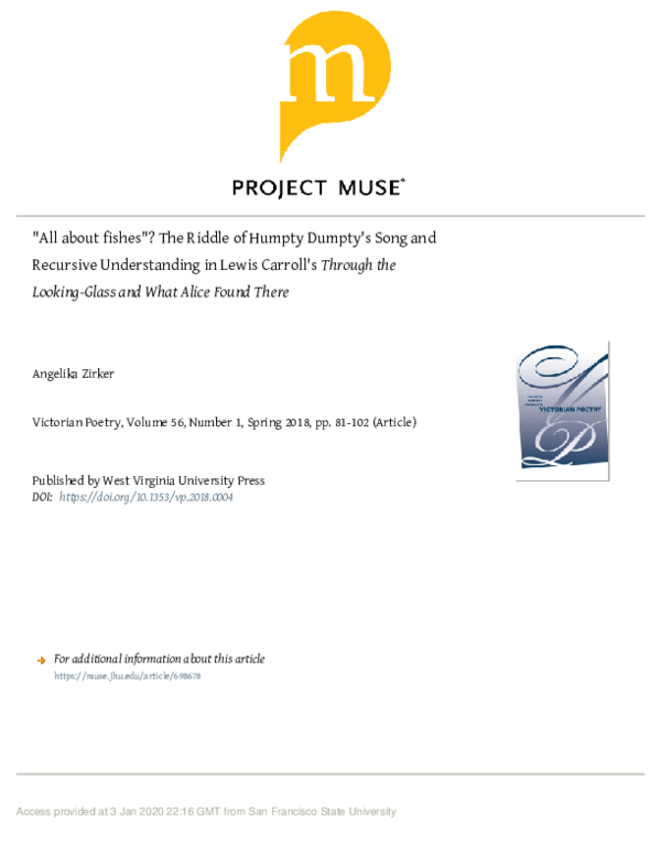 (PDF) All about fishes"? The Riddle of Humpty Dumpty's Song and ...