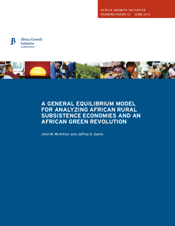 (PDF) A General Equilibrium Model for Analyzing African Rural ...