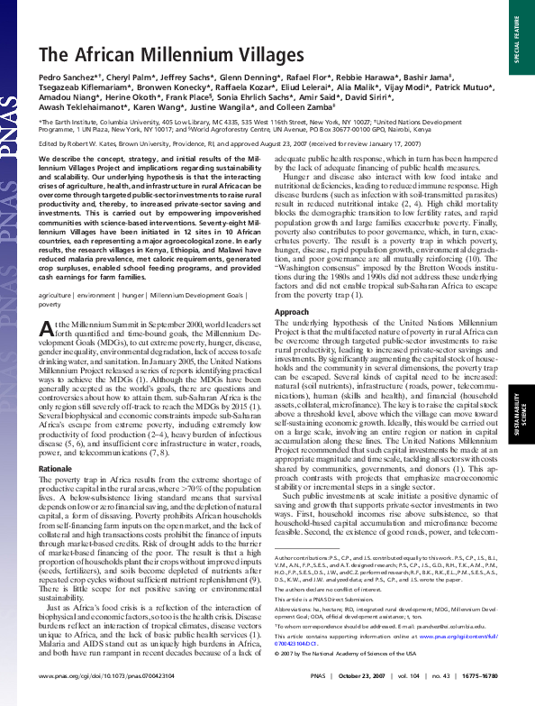 (PDF) The African Millennium Villages
