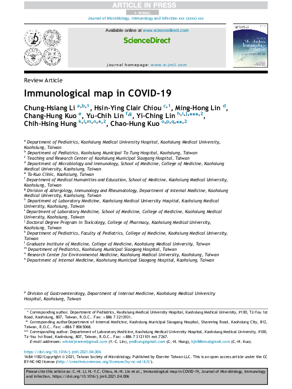 (PDF) Immunological map in COVID-19