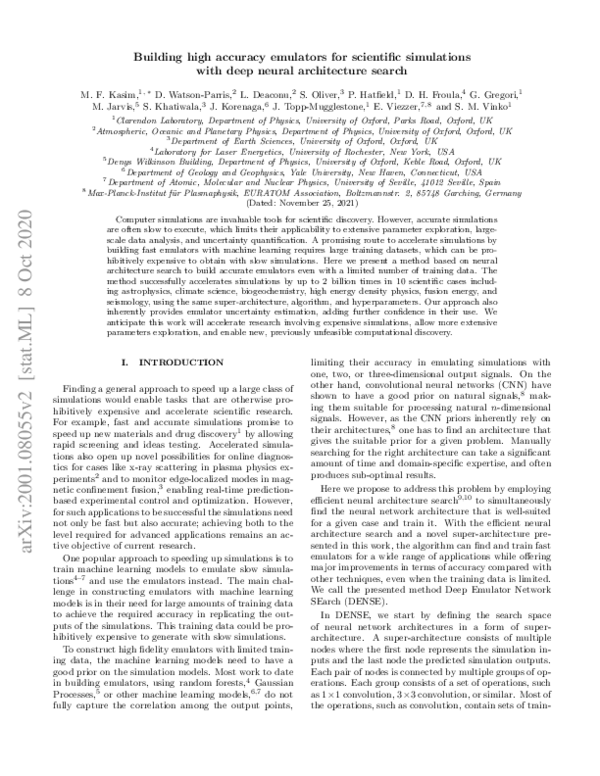(PDF) Up to two billion times acceleration of scientific simulations with deep neural ...