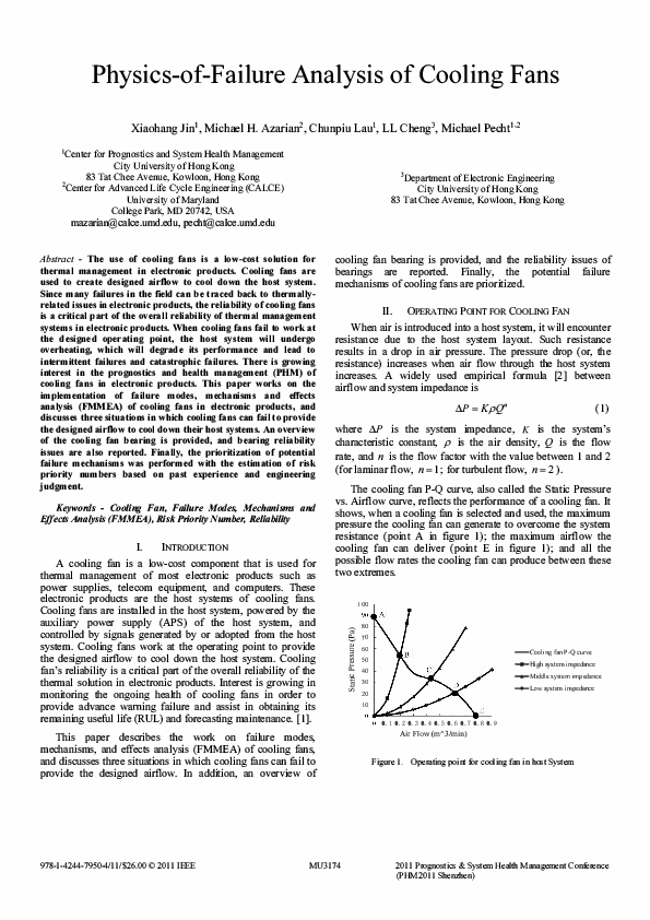 (PDF) Physics-of-failure analysis of cooling fans
