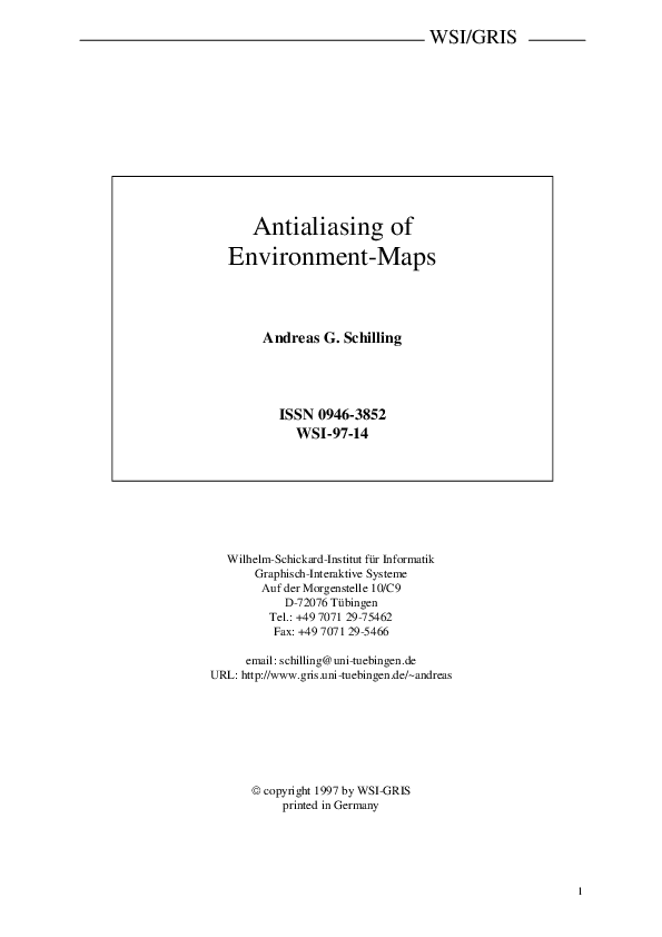 (PDF) Antialiasing of Environment Maps
