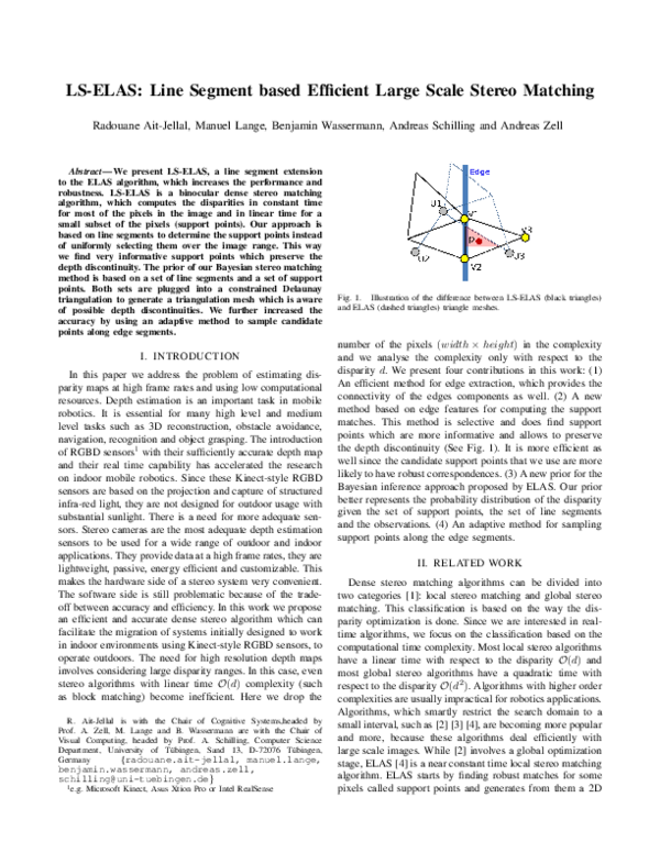 (PDF) LS-ELAS: Line segment based efficient large scale stereo matching