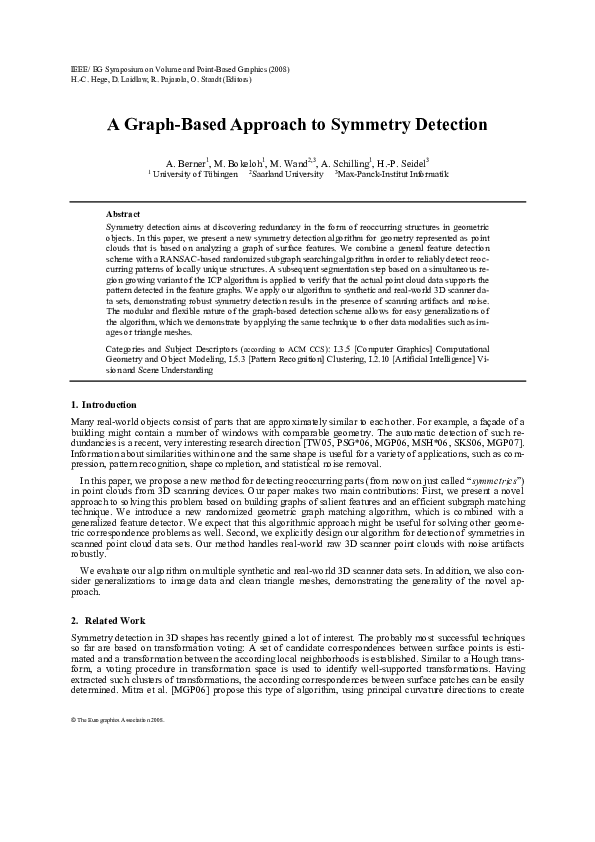 Pdf A Graph Based Approach To Symmetry Detection