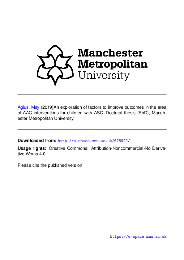 (PDF) An exploration of factors to improve outcomes in the area of AAC ...