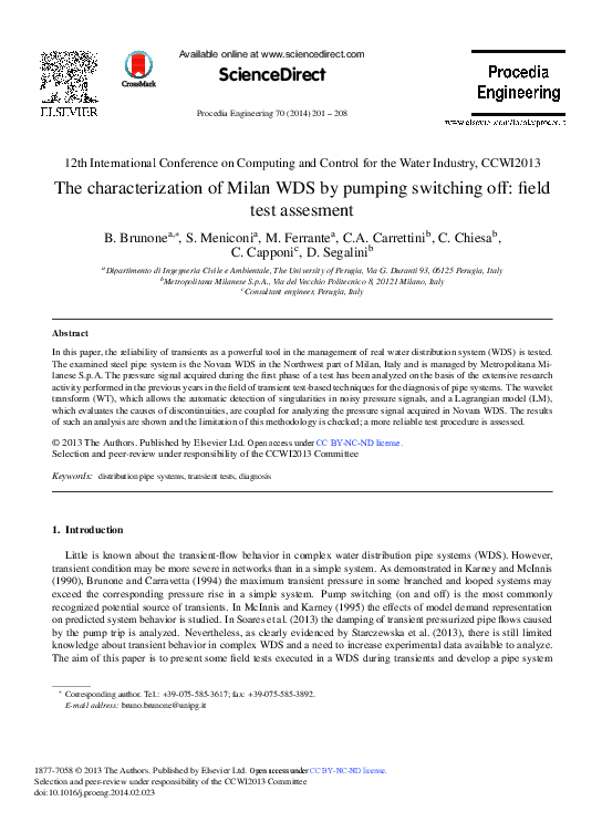 (PDF) The Characterization of Milan WDS by Pumping Switching off: Field ...