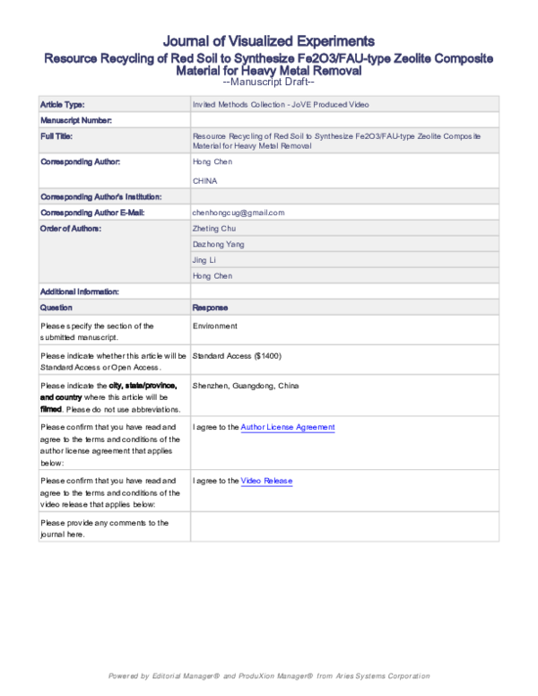 (PDF) Journal of Visualized Experiments Resource Recycling of Red Soil ...