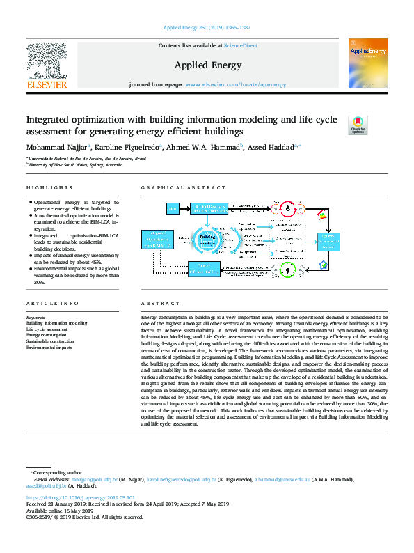 (PDF) Integrated optimization with building information modeling and ...