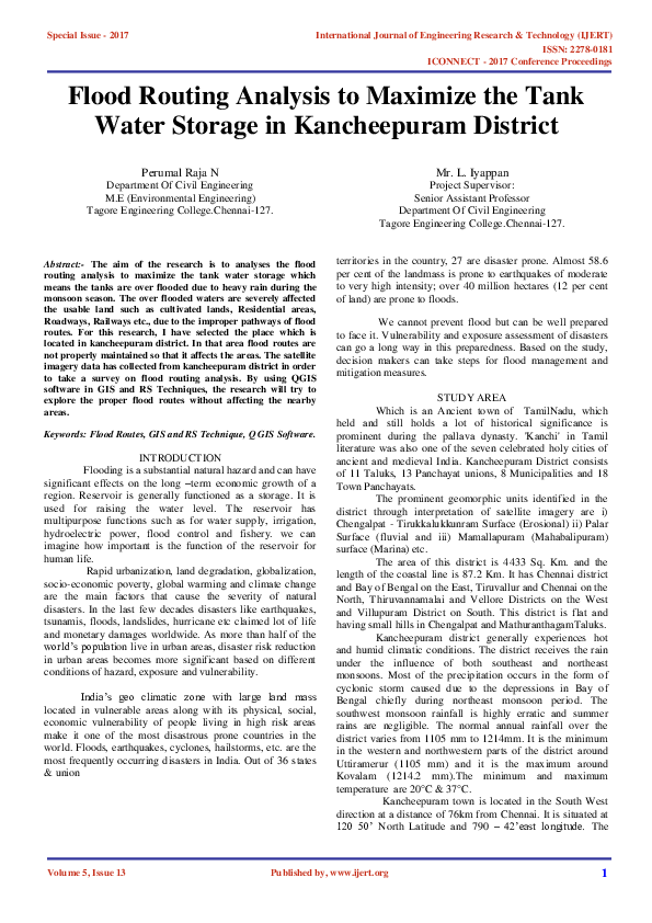 (PDF) Flood Routing Analysis to Maximize the Tank Water Storage in ...