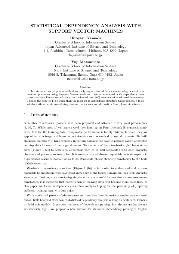 (PDF) Statistical dependency analysis with support vector machines (PDF) Statistical dependency analysis with support vector machines