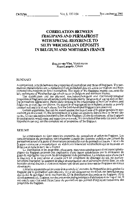 (PDF) Correlation between fragipans and permafrost with special ...