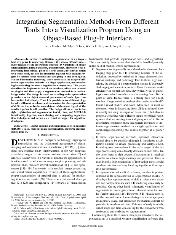 (PDF) Integrating Segmentation Methods From Different Tools Into a Visualization Program Using ...