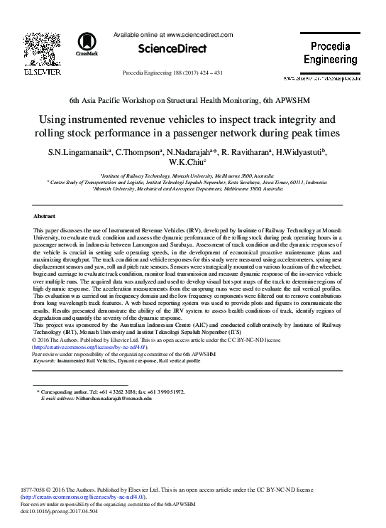 (PDF) Using Instrumented Revenue Vehicles to Inspect Track Integrity ...