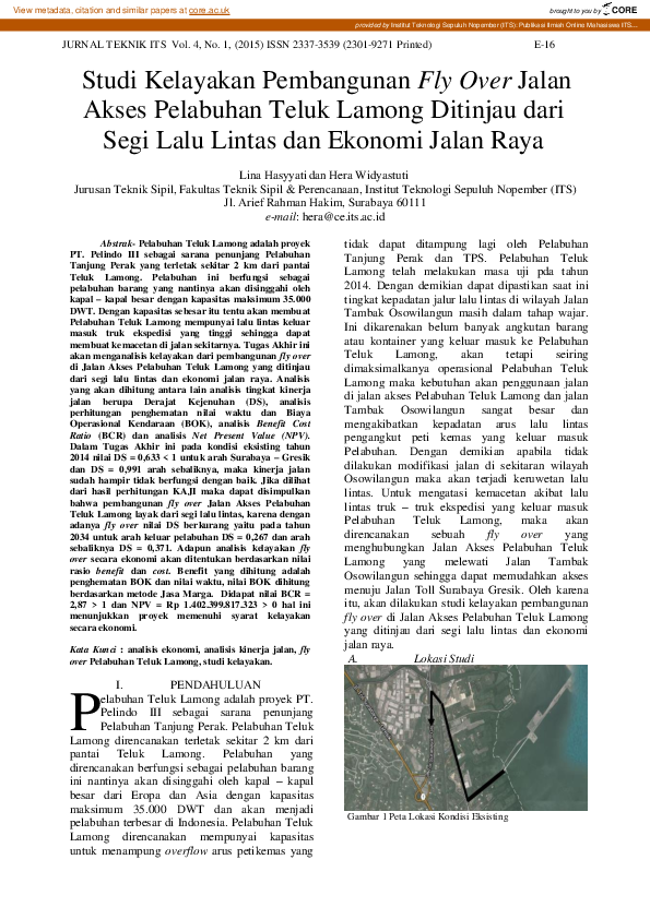 (PDF) Studi Kelayakan Pembangunan Fly Over Jalan Akses Pelabuhan Teluk Lamong Ditinjau Dari Segi ...