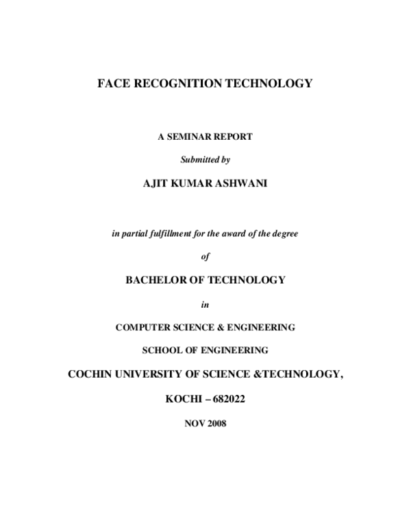 (PDF) Face Recognition Technology