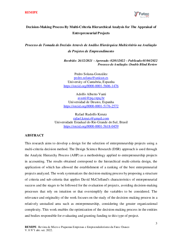 (PDF) Decision-making process by multi-criteria hierarchical analysis for the appraisal of ...