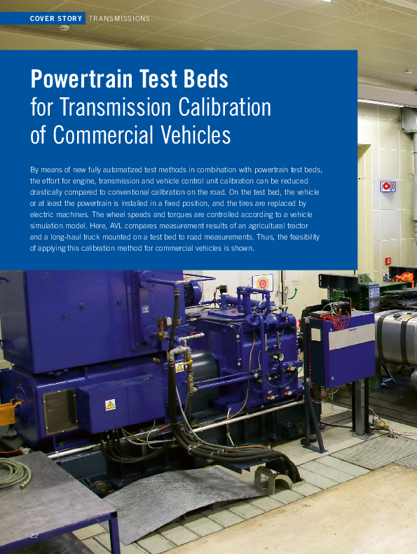 (PDF) Powertrain Test Beds for Transmission Calibration of Commercial ...