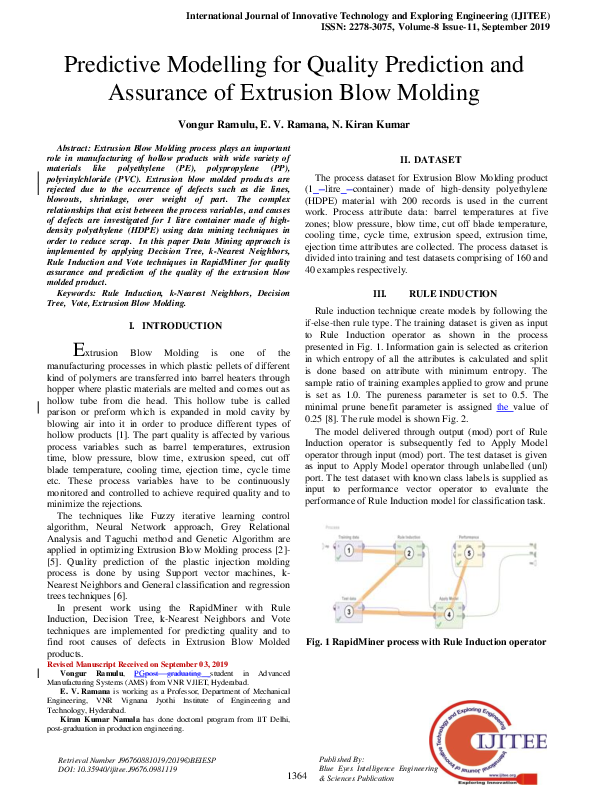 (PDF) Predictive Modelling for Quality Prediction and Assurance of ...