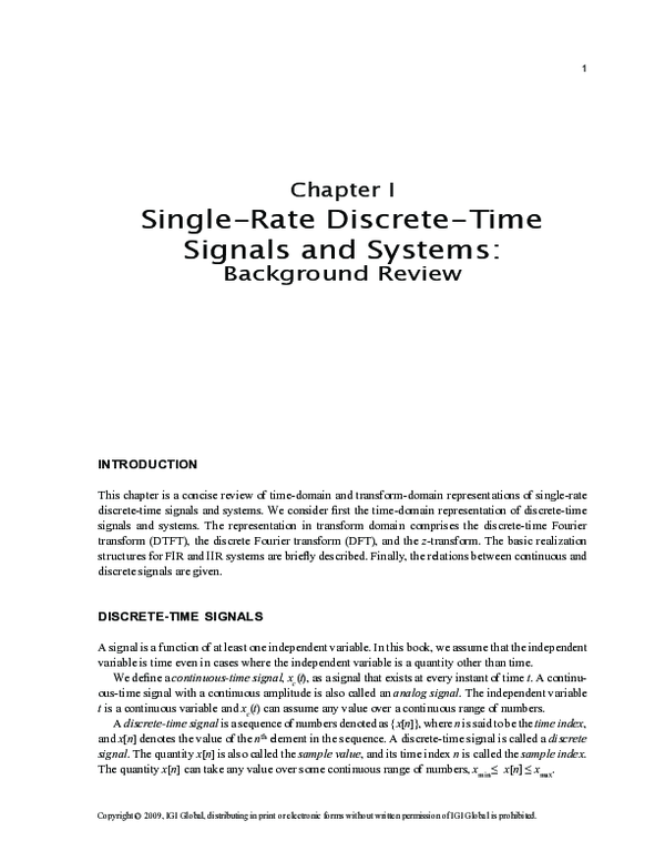 (PDF) Single-Rate Discrete-Time Signals and Systems