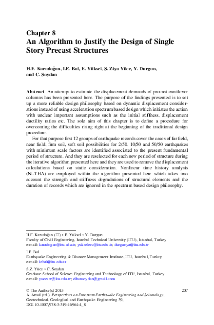(PDF) An Algorithm to Justify the Design of Single Story Precast Structures