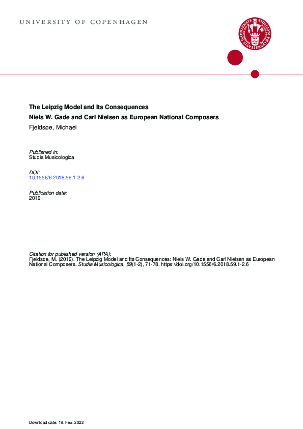 (PDF) The Leipzig Model and its Consequences: Niels W. Gade and Carl ...