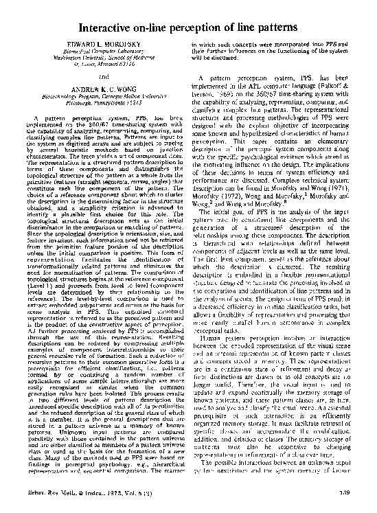 (PDF) Interactive on-line perception of line patterns