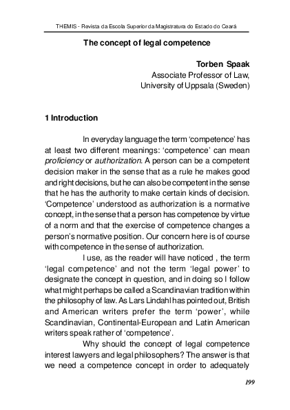 (PDF) The Concept of Legal Competence