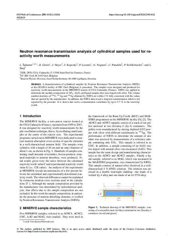 (PDF) Neutron resonance transmission analysis of cylindrical samples ...