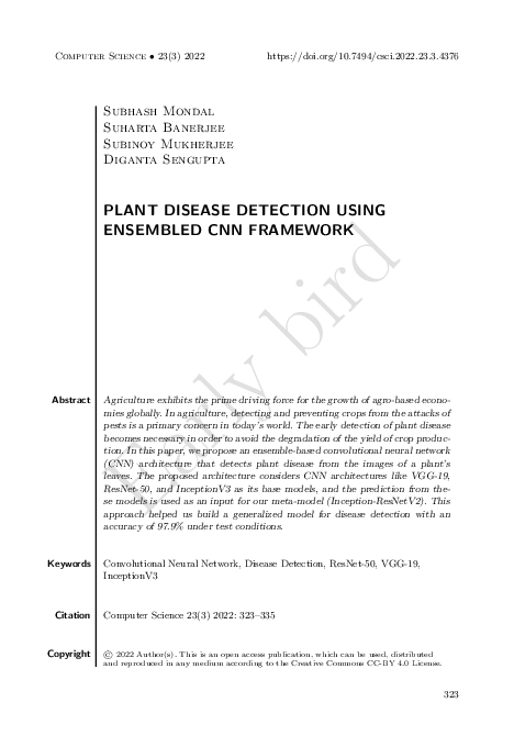 (PDF) Plant Disease Detection using Ensembled CNN Framework