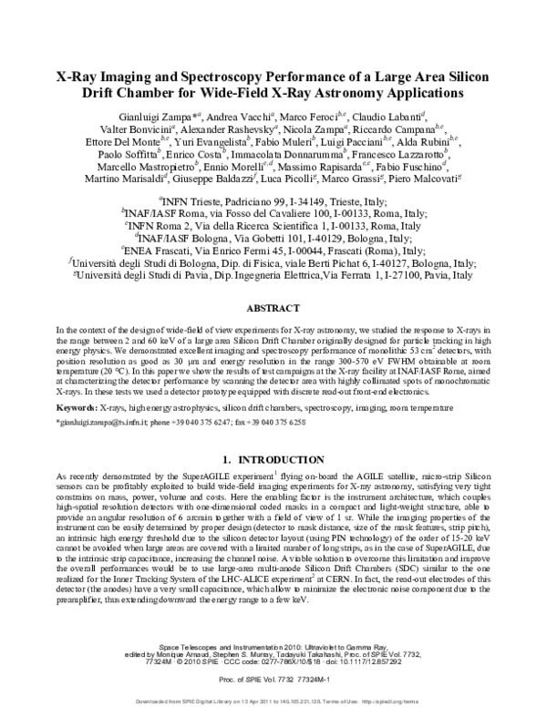 (PDF) X-ray imaging and spectroscopy performance of a large area ...