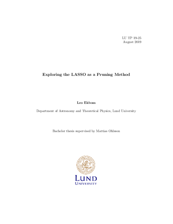 (PDF) Exploring the LASSO as a Pruning Method