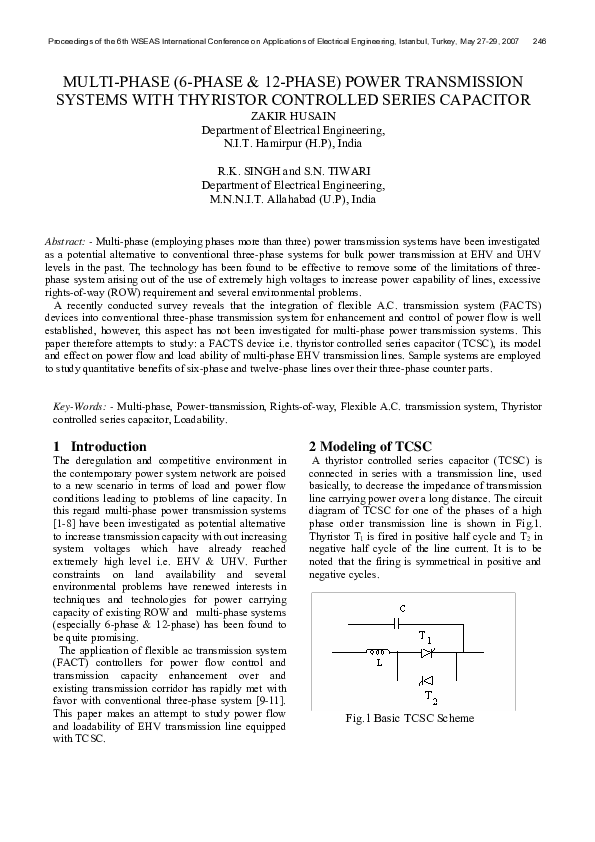 (PDF) Multi-phase (6-phase & 12-phase) power transmission systems with ...