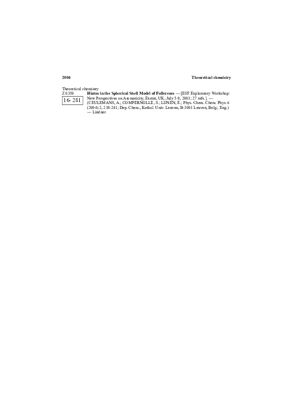 (PDF) Hiatus in the spherical shell model of fullerenes