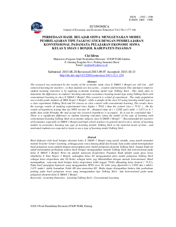 (PDF) Perbedaan Hasil Belajar Siswa Menggunakan Model Project Based Learning Dengan Problem ...