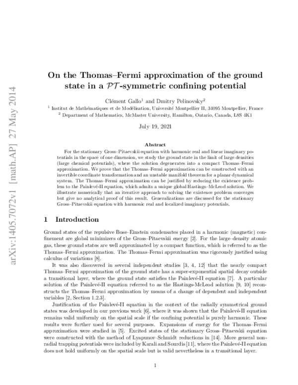 (PDF) On the Thomas-Fermi Approximation of the Ground State in a PT ...