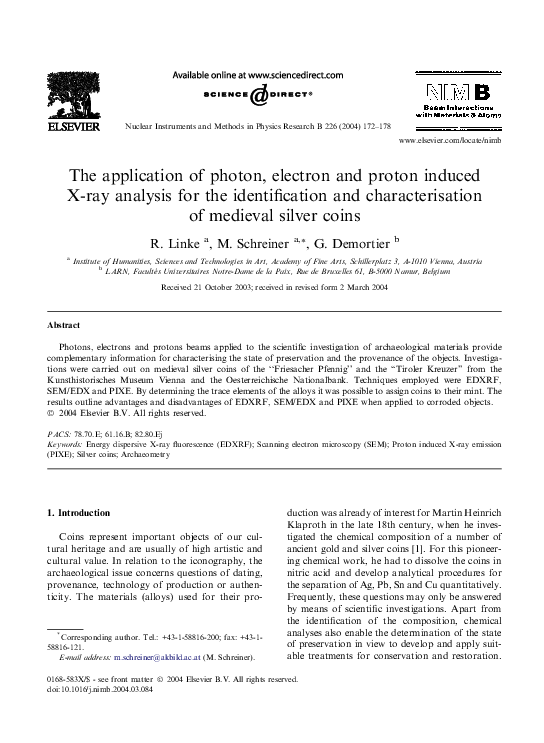 (PDF) The application of photon, electron and proton induced X-ray ...