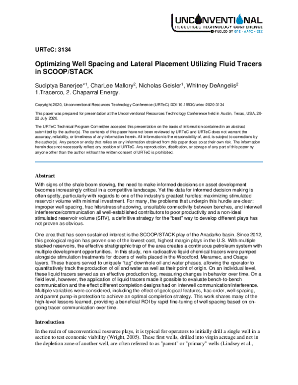 (PDF) Optimizing Well Spacing and Lateral Placement Utilizing Fluid ...