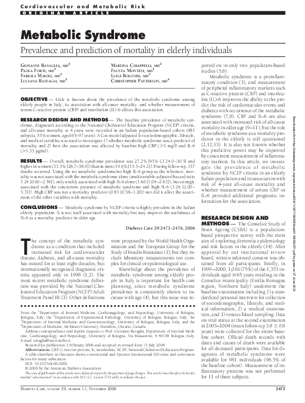 (PDF) Metabolic Syndrome