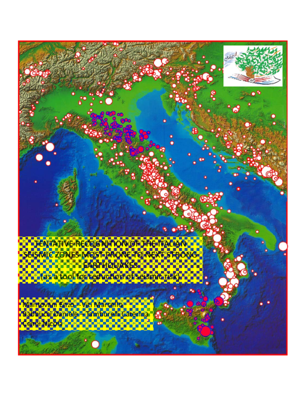 (PDF) TENTATIVE RECOGNITION OF THE ITALIAN SEISMIC ZONES MOST PRONE TO ...