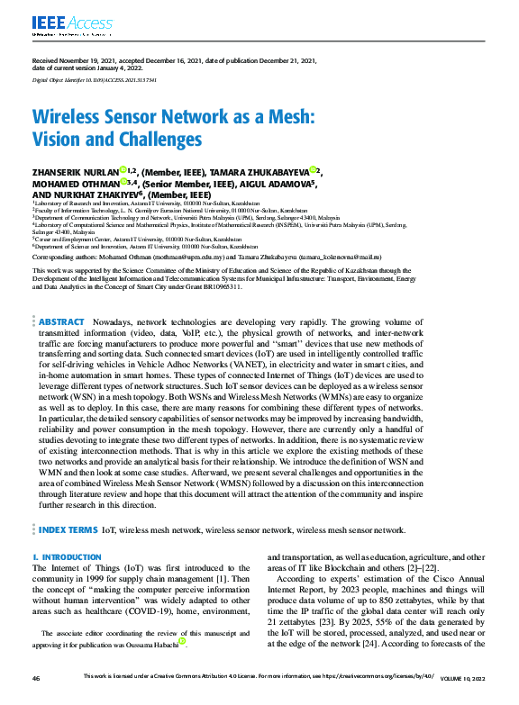 (PDF) Wireless Sensor Network as a Mesh: Vision and Challenges