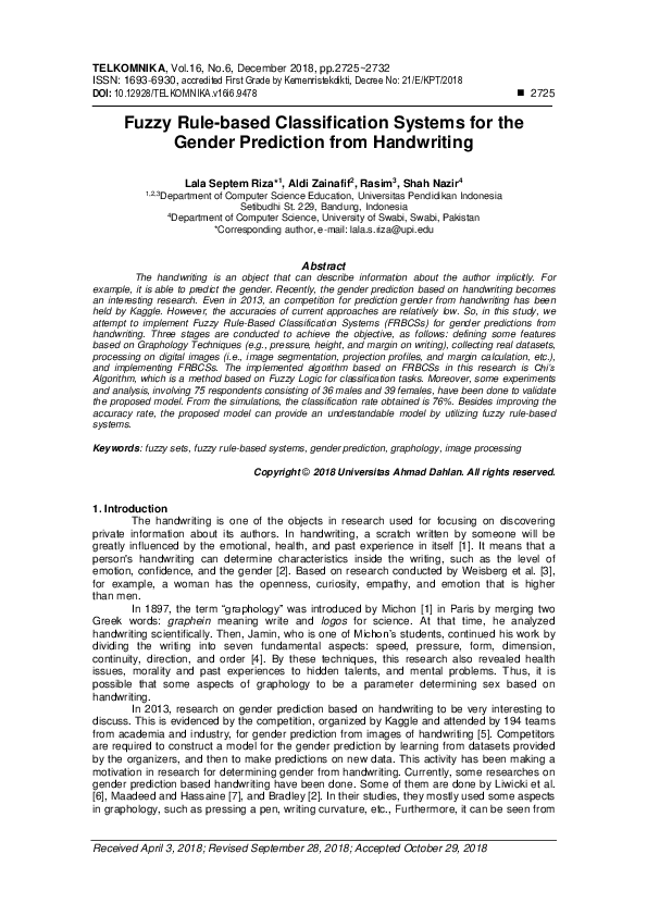 (PDF) Fuzzy Rule-based Classification Systems for the Gender Prediction from Handwriting | ALDI ...