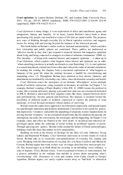 (PDF) Cruel optimism