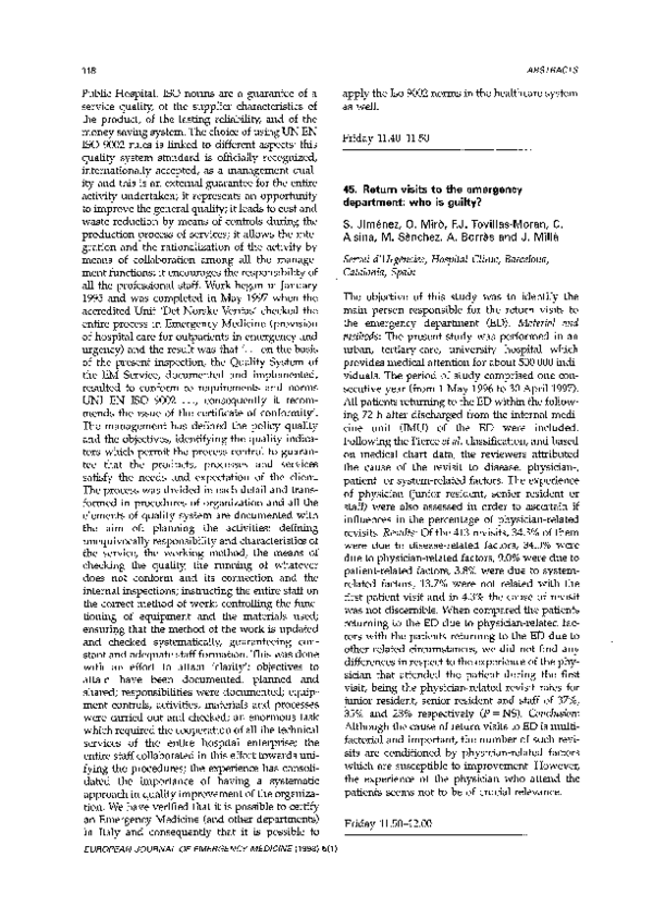 (PDF) Return visits to the emergency department